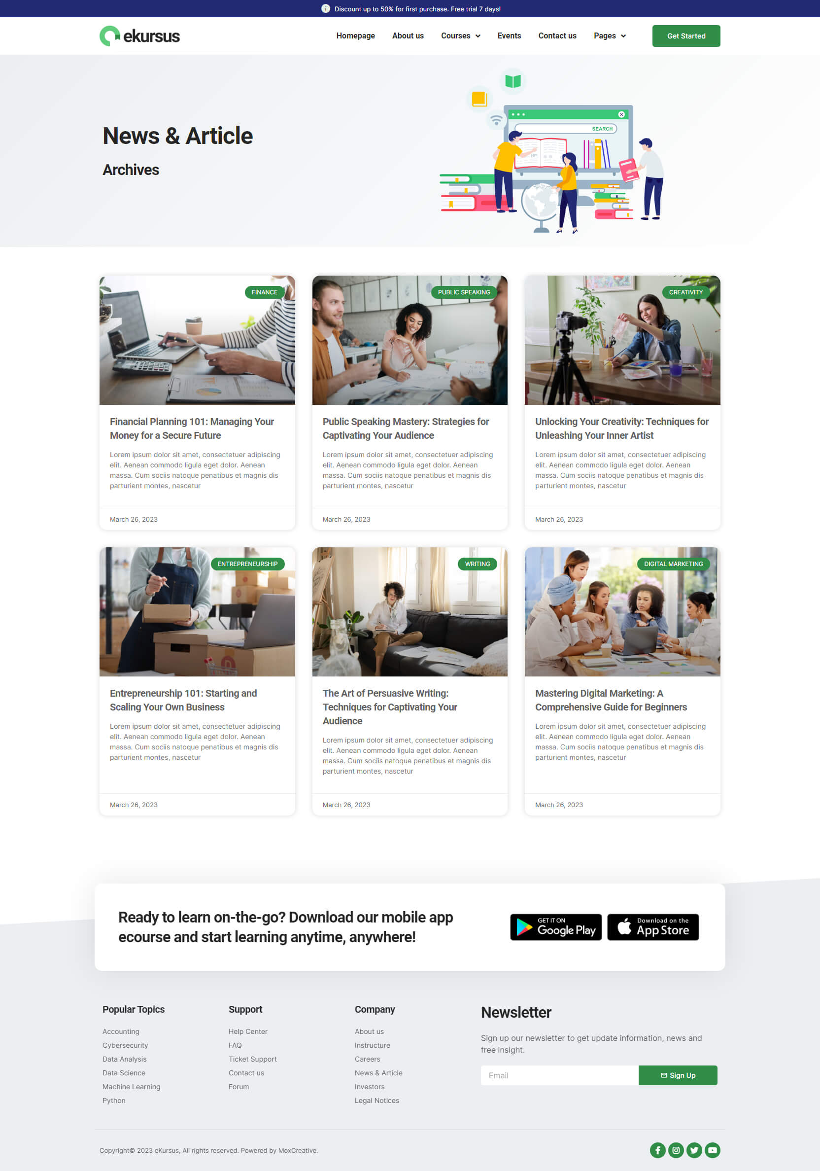 eKursus - Online Course & Education Elementor Template Kit by moxcreative